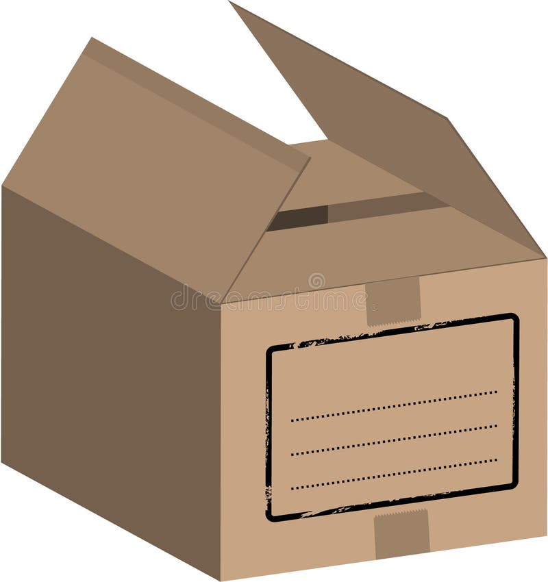 Cartoon cardboard box stock vector. Illustration of face - 13994287