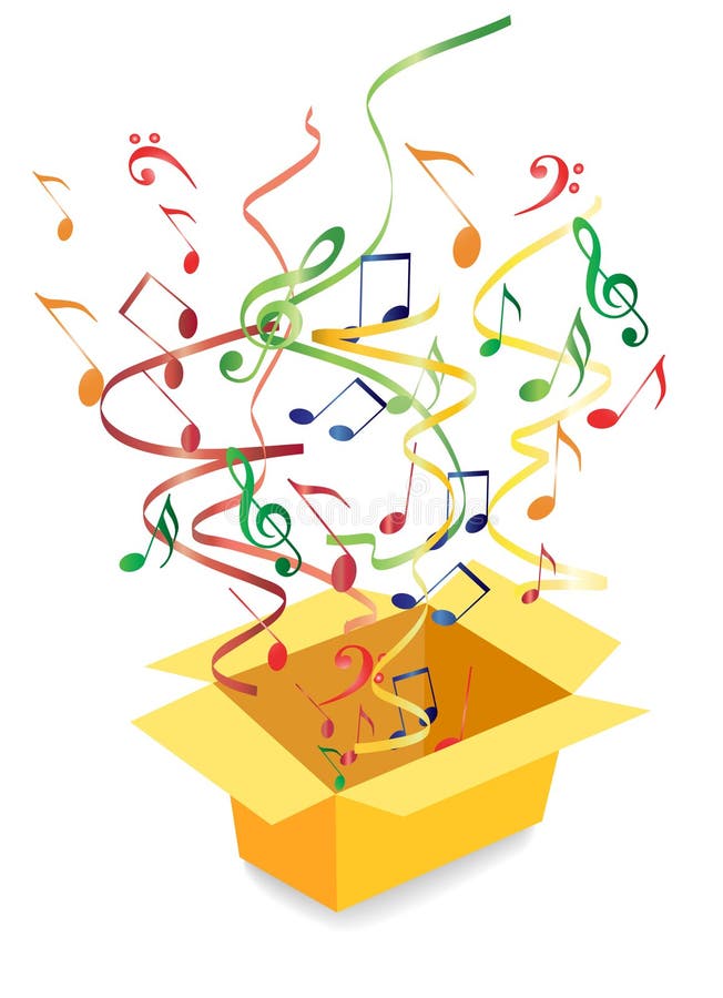 Vector box with notes stock vector. Illustration of bright - 10472779