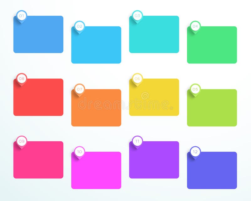 Vector Box Set with Arrow Point Markers Number 1 To 12 Stock Vector ...