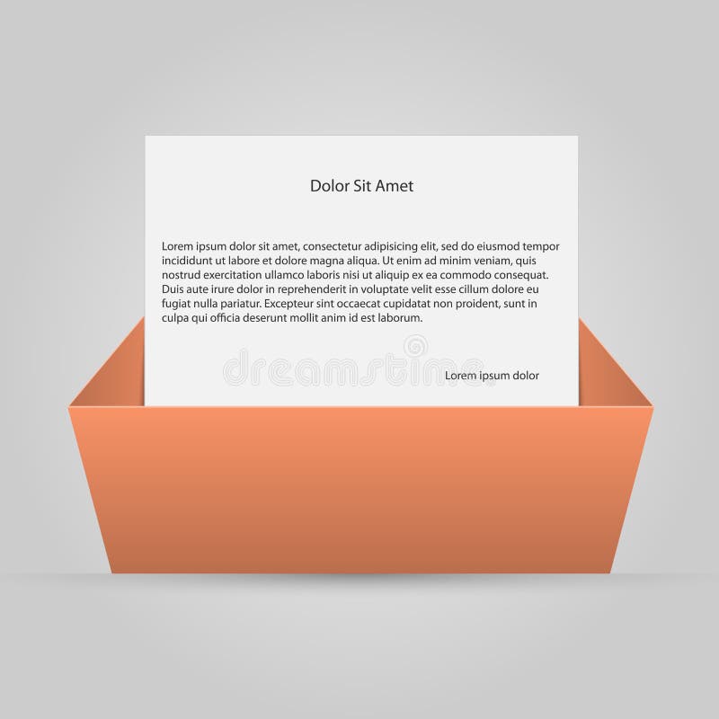 Vector Box with a Sheet of Paper Stock Vector - Illustration of ...