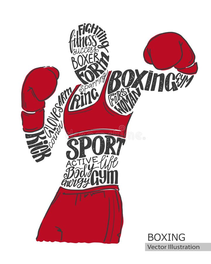 Vector Boxer. Silhouette of the Athlete from the Thematic Words. Stock ...
