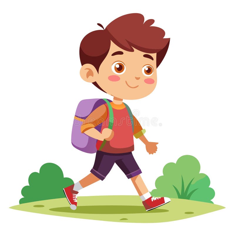 Vector of a Boy with Backpack, Go To School.ai Image Generated. Stock ...