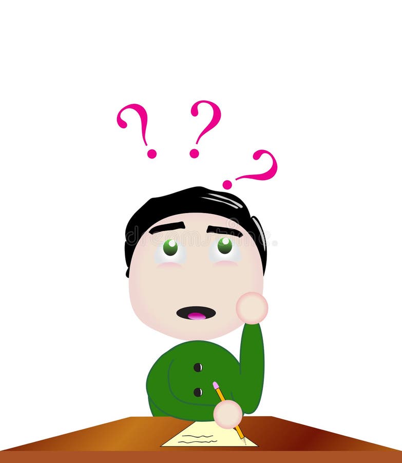 Vector Boy Difficulty Solving Problem at School Stock Illustration ...