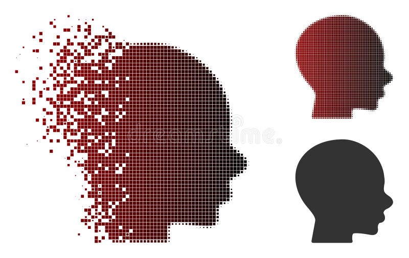 Dispersed Pixel Halftone Boy Profile Icon Stock Vector - Illustration ...