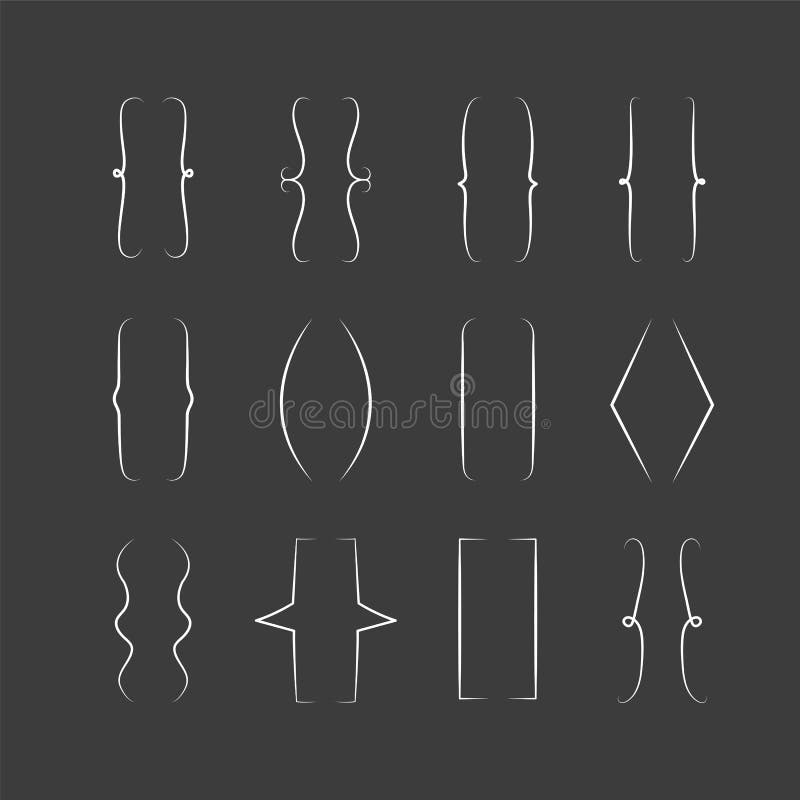 Vector Braces Signs Curly Brackets Symbols Set Hand Drawn Simple Curly