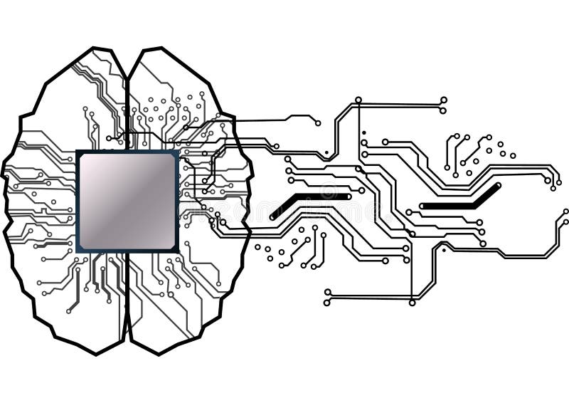 Vector Brain with Circuit Human. Concept Illustration of Proces Stock ...