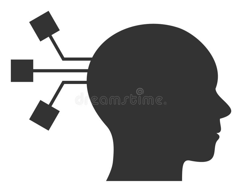 Vector Brain Connection Flat Icon Symbol Stock Vector - Illustration of ...