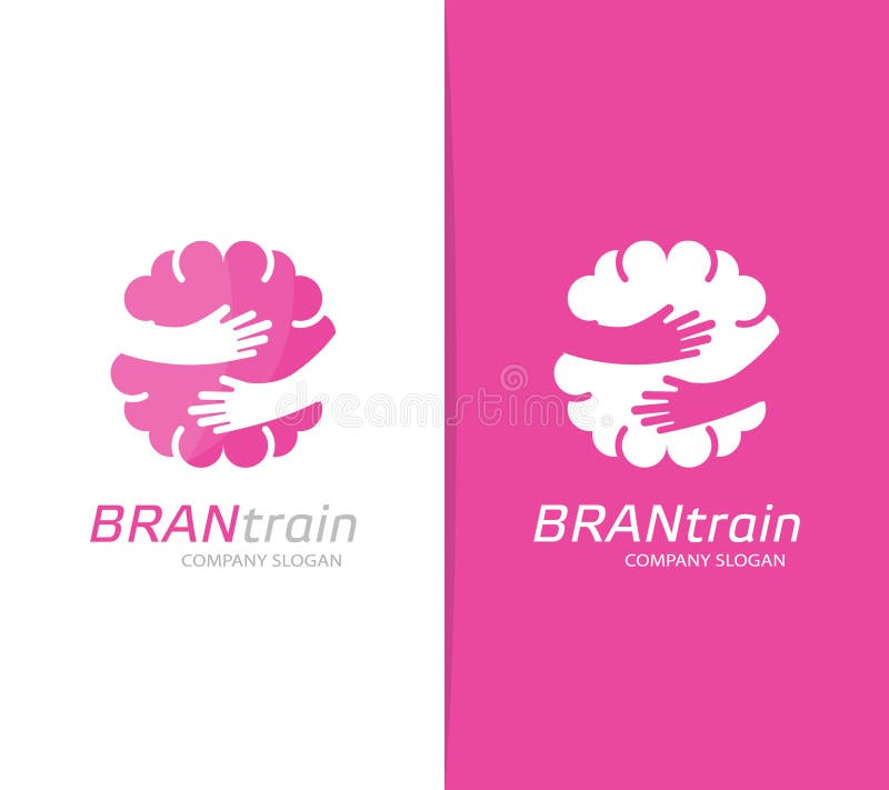 Vector Brain and Hands Logo Combination. Education and Embrace Symbol ...