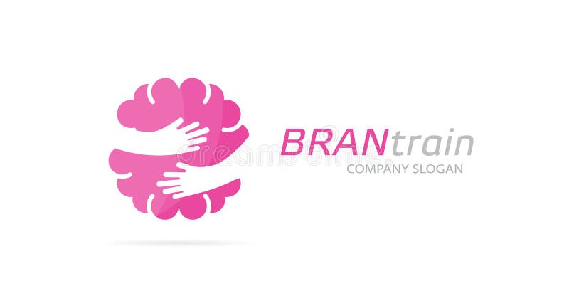 Vector Brain and Hands Logo Combination. Education and Embrace Symbol ...