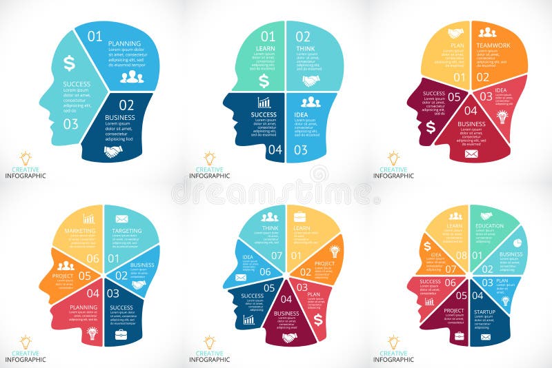 Vector Brain Infographics Set. Stock Illustration - Illustration of ...