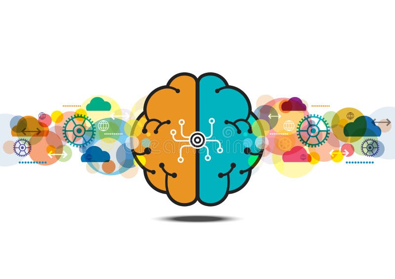 Vector Brain Process Creative Concept Stock Vector - Illustration of ...