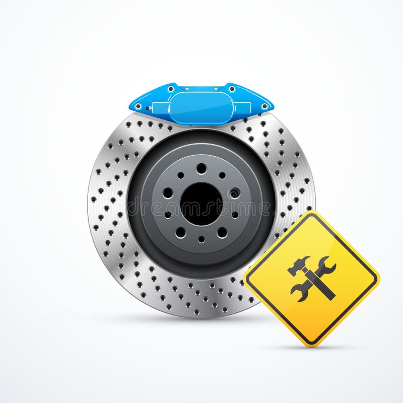 Vector Brake Disc with Service Icon Stock Illustration - Illustration ...