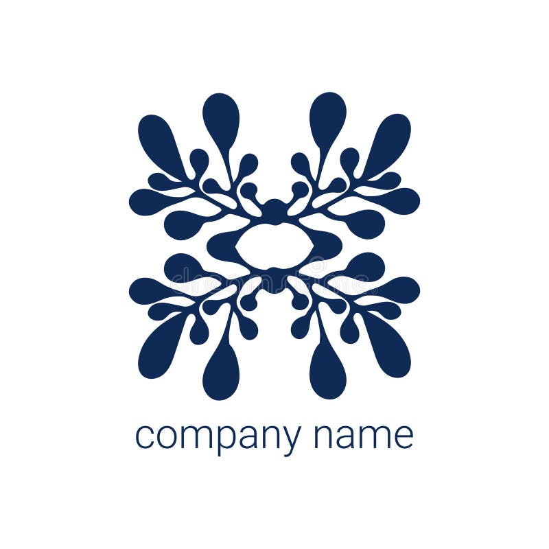 Vector Branch with Leaves, Round Shapes and Solid Color. Abstract ...