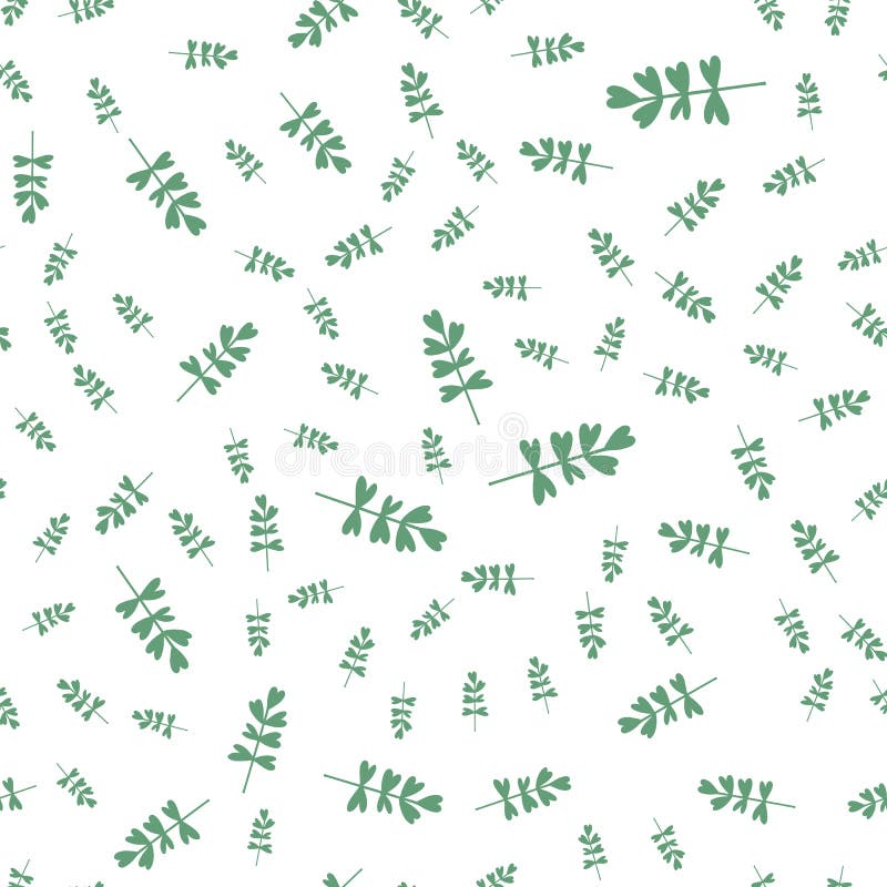Vector 9 Branches Set Seamless Pattern Plants Leaves Stock Vector ...