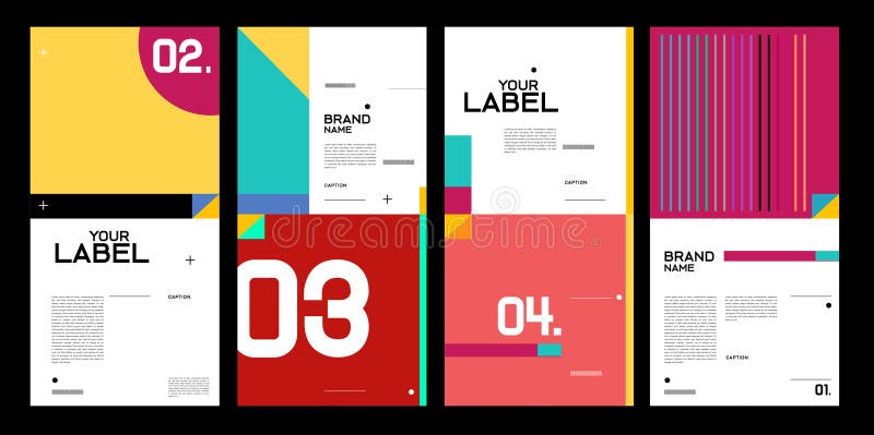 Vector Brand Label Banner and Social Media Post Layout Design Template ...