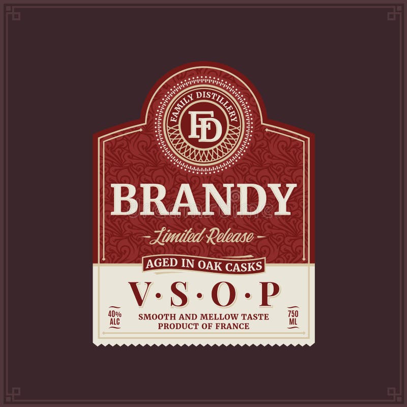 Vector Brandy Label on a Bottle Stock Vector - Illustration of alcohol ...