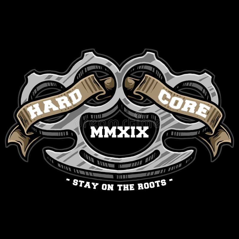 Vector of Brass Knuckle with Ribbon Badge Stock Vector - Illustration ...