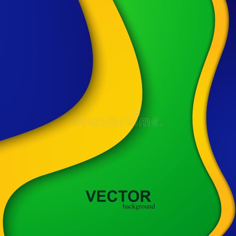Vector Brazil Flag Concept Colors Creative Wave Stock Illustration ...