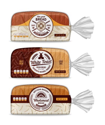 Vector Bread Packaging Design Stock Vector - Illustration of element ...