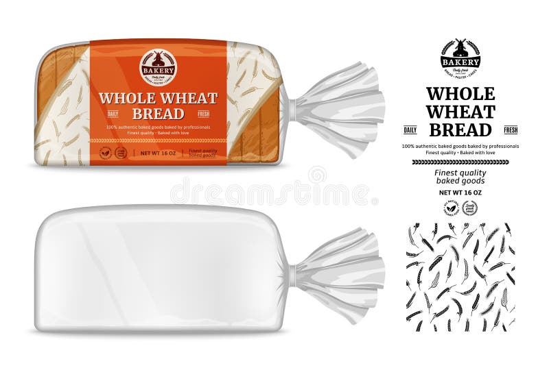 Vector Bread Packaging Design Stock Vector - Illustration of horizontal ...
