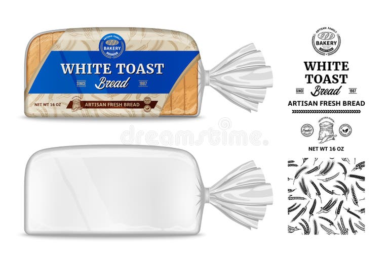 Vector Bread Packaging Design Stock Vector - Illustration of loaf ...
