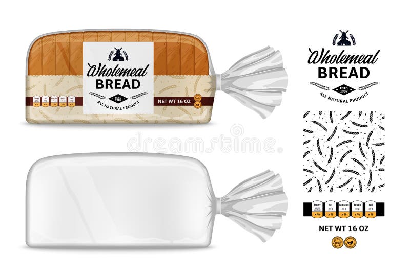 Plastic Bread Bag Mockup Stock Illustrations – 83 Plastic Bread Bag ...