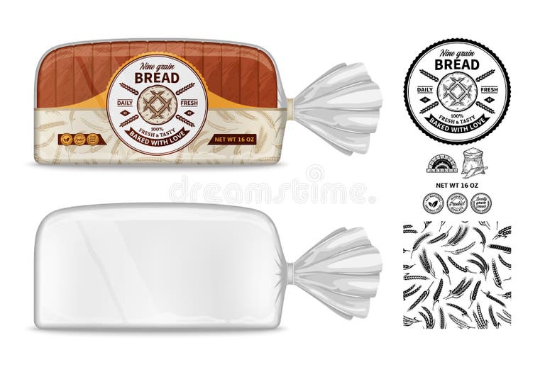 Vector Bread Packaging Design Stock Vector - Illustration of business ...