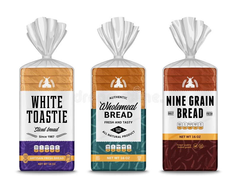 Vector Bread Package Design Template Stock Vector - Illustration of graphic, merchandise: 252261110