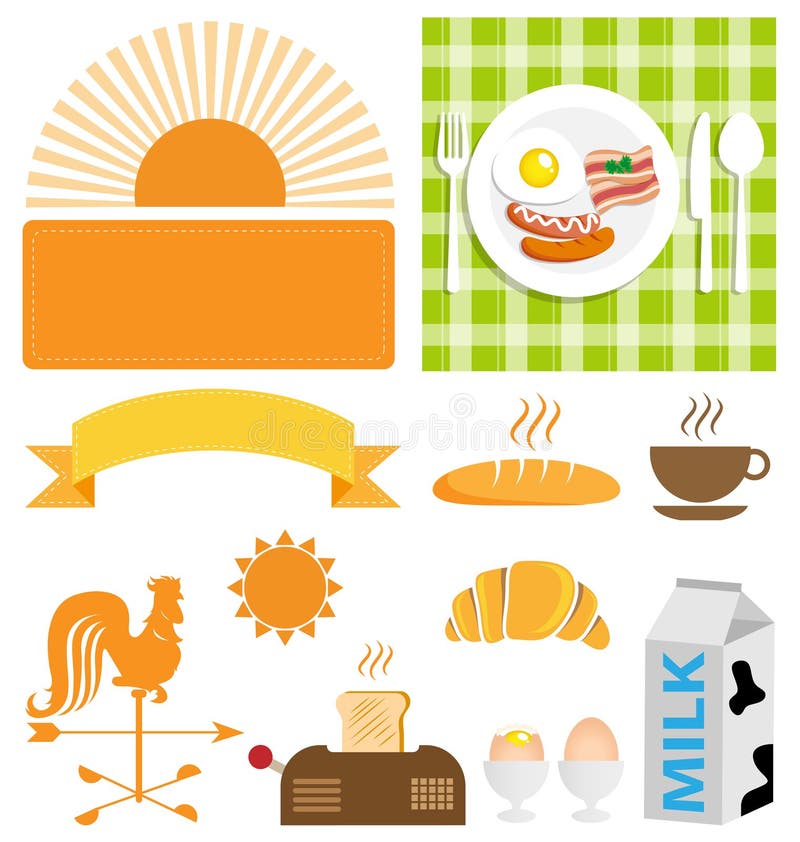 Vector breakfast icon set stock vector. Illustration of menu - 39164789