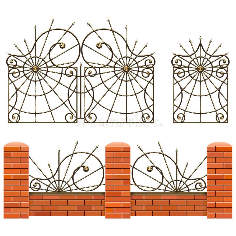 Fence wrought iron stock vector. Illustration of spiral - 21497710