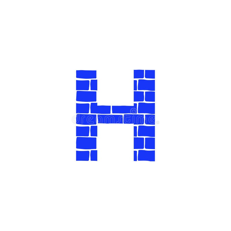 Vector Brick Logo Letter H stock vector. Illustration of label - 134365830