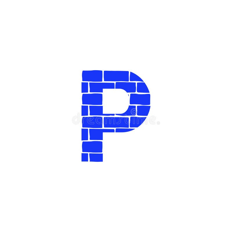 Vector Brick Logo Letter P stock vector. Illustration of design - 134365926
