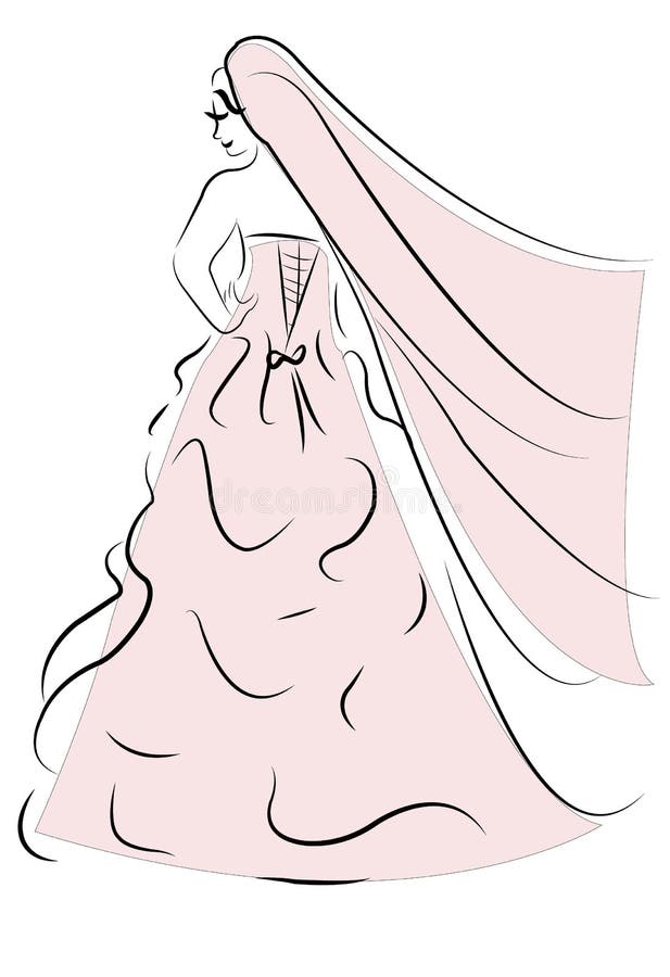 Bride on pink background stock vector. Illustration of curve - 18526238