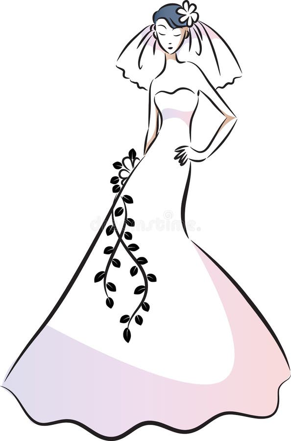 Vector bride stock illustration. Illustration of flowers - 76215725