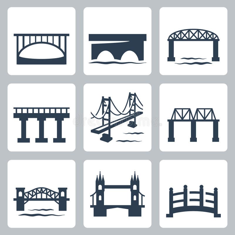 Vector bridges icons set stock vector. Illustration of london - 38523559