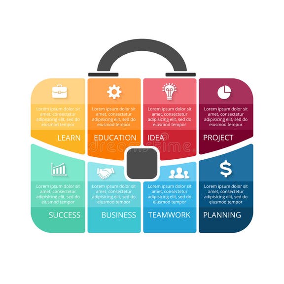 Vector Briefcase Infographic. Template for Bag Stock Vector ...