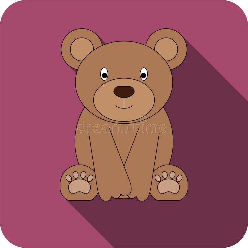 Vector flat bear icon stock vector. Illustration of nursery - 110813714