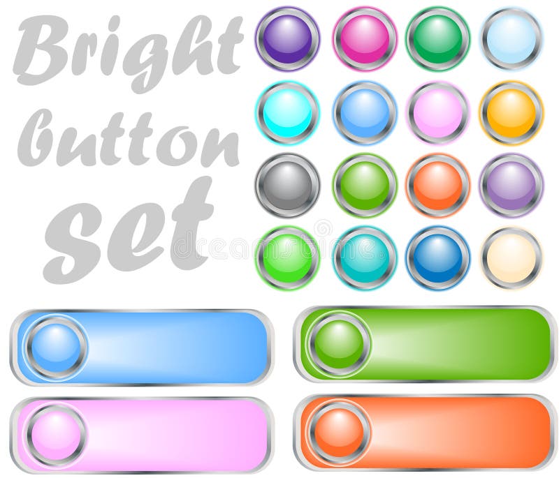 Vector bright button stock vector. Illustration of circle - 9421719
