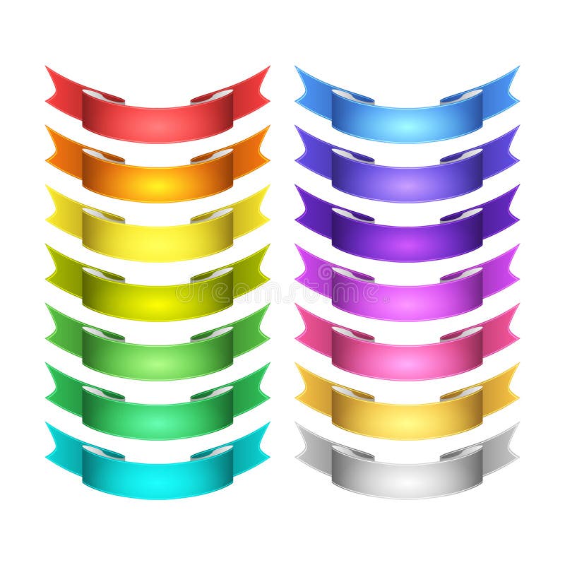 Vector ribbons set stock illustration. Illustration of shiny - 101973152