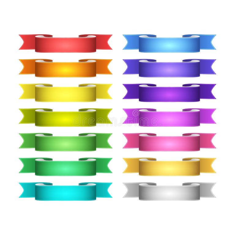Vector ribbons set stock illustration. Illustration of collection ...