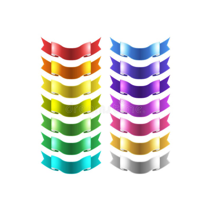 Vector ribbons set stock illustration. Illustration of curve - 102815496