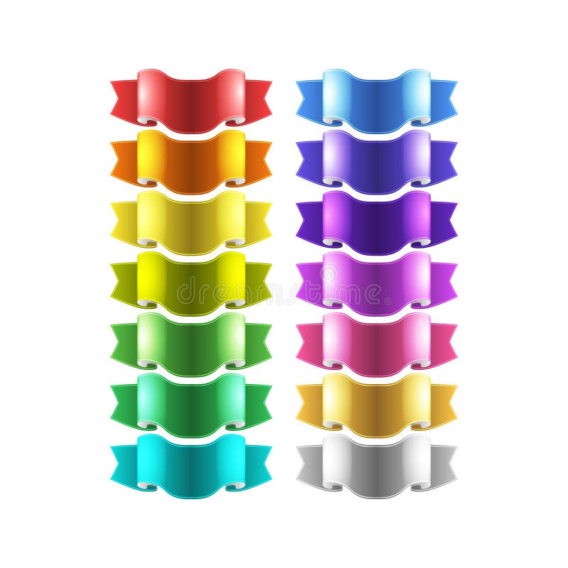 Vector ribbons set stock illustration. Illustration of blank - 102815619