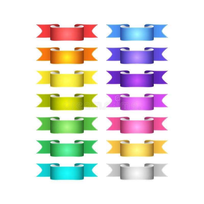 Vector ribbons set stock illustration. Illustration of golden - 99634338