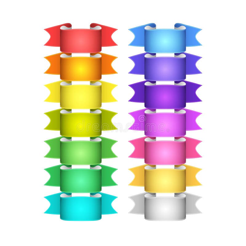 Vector ribbons set stock illustration. Illustration of satin - 99634458