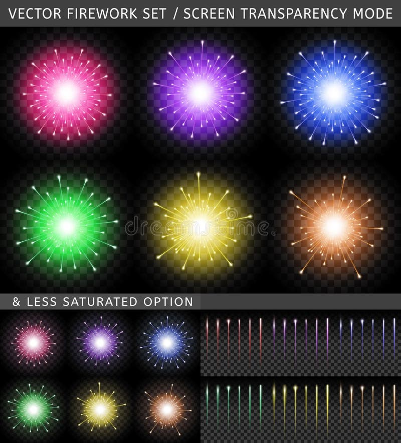 Vector Bright Colorful Fireworks of Different Colors Stock Vector ...