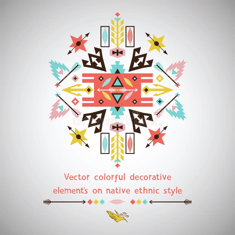 Vector Bright Decorative Element on Aztec Style Stock Vector ...