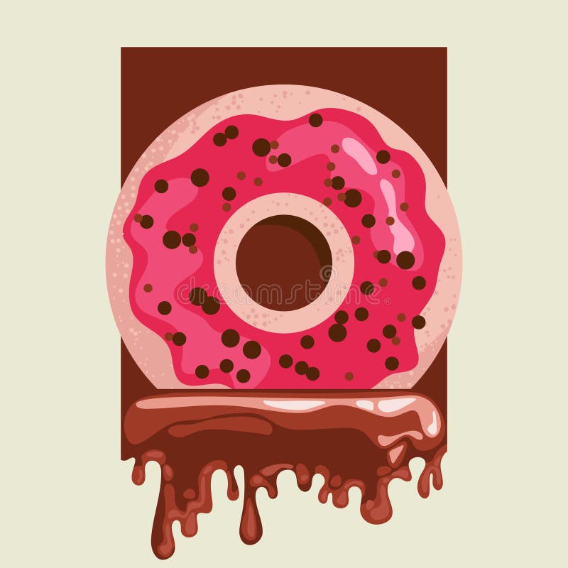 Dripping Pink Donut Stock Illustrations – 169 Dripping Pink Donut Stock ...