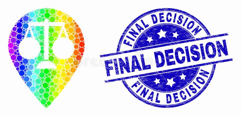 Vector Bright Pixelated Justice Map Marker Icon and Scratched Final ...