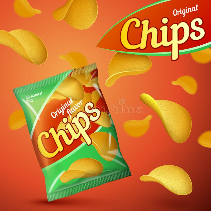 Vector Bright Template for Chips Package Design Stock Vector ...