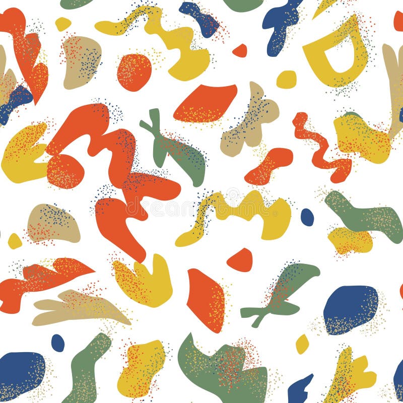 Vector Bright Textural Abstract Seamless Pattern on White Isolated ...